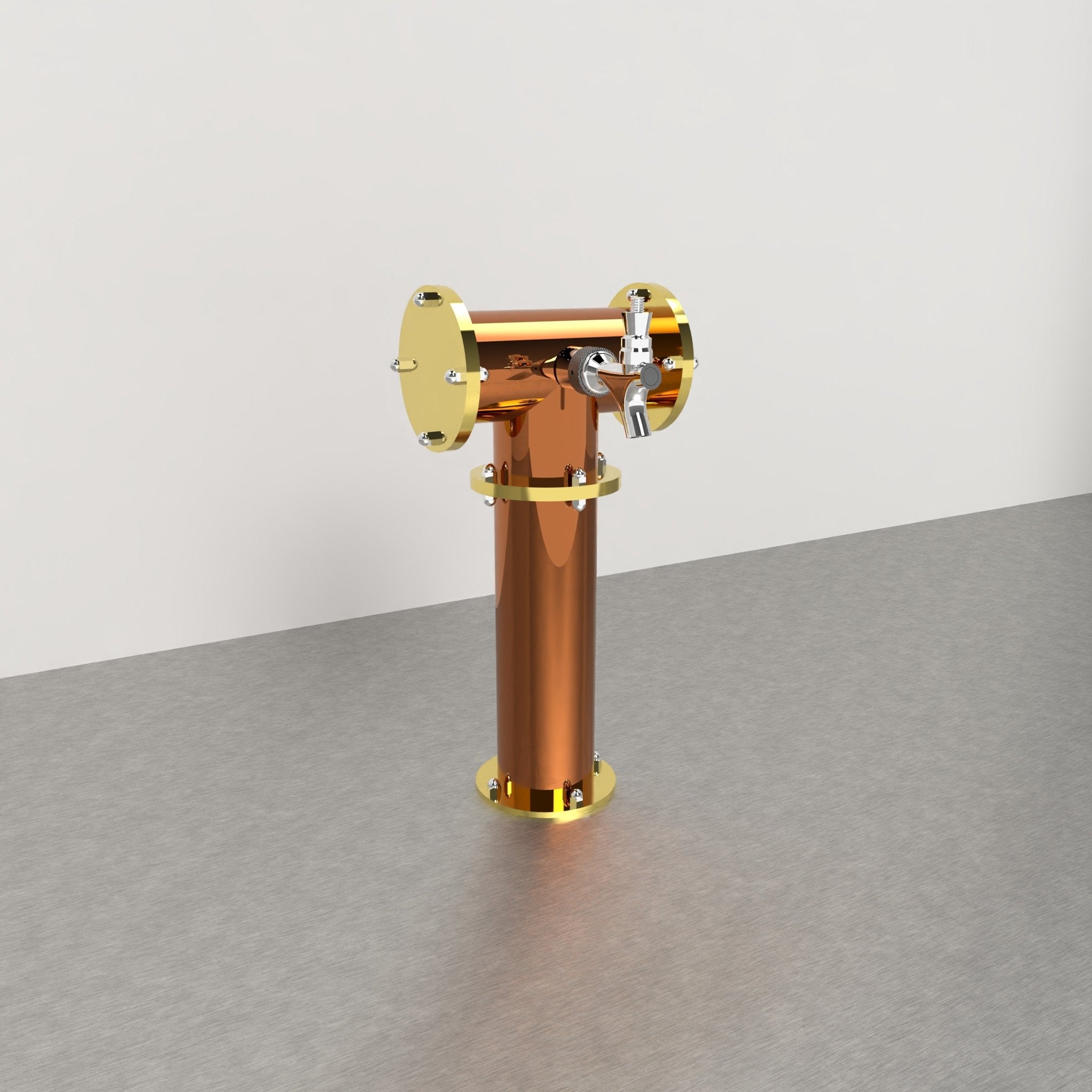 Custom Kegerator Tower Custom Made SS 4 Head Beer Tap Tower With SS